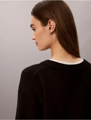 Calvin Klein Dual Layer Relaxed Sweater - Black