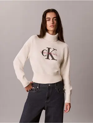Calvin Klein Monologo Turtleneck Sweater - Tofu