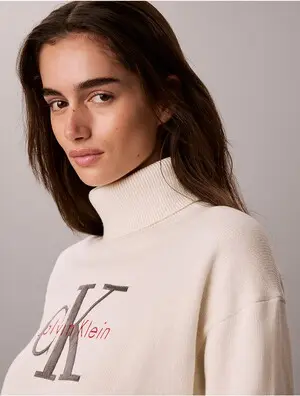 Calvin Klein Monologo Turtleneck Sweater - Tofu