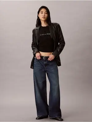 Calvin Klein Monologo Short Sleeve Sweater - Black