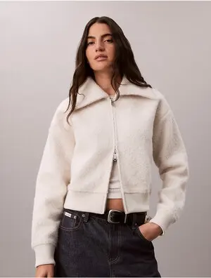 Calvin Klein Brushed Boucle Fleece Zip Jacket