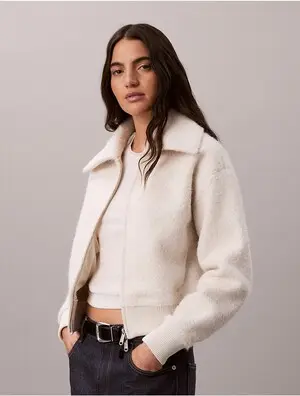 Calvin Klein Brushed Boucle Fleece Zip Jacket