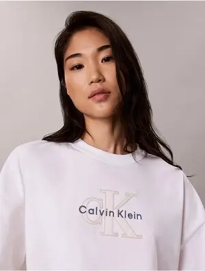 Calvin Klein Denim Monologo Boxy T-shirt - Bright White