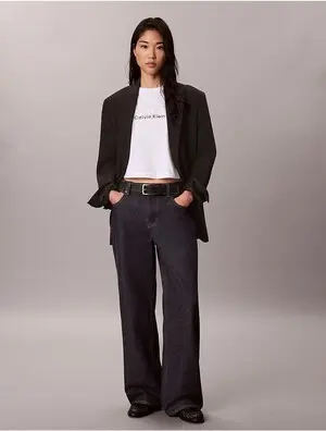 Calvin Klein Denim Monologo Boxy T-shirt - Bright White