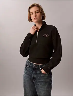 Calvin Klein French Terry Zip Sweatshirt - Black