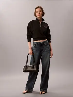 Calvin Klein French Terry Zip Sweatshirt - Black