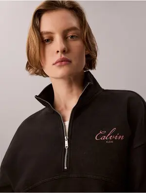 Calvin Klein French Terry Zip Sweatshirt - Black