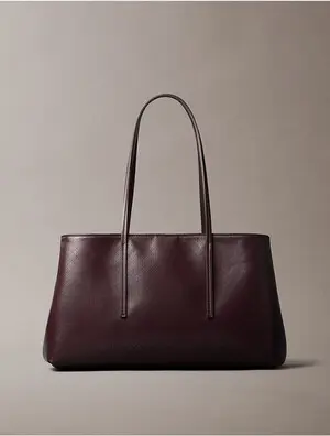 Calvin Klein Allover Emblem Logo Tote Bag - Fudge