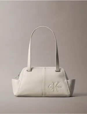 Calvin Klein Embossed Monologo Shoulder Bag - Light Hay