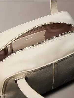 Calvin Klein Embossed Monologo Shoulder Bag - Light Hay