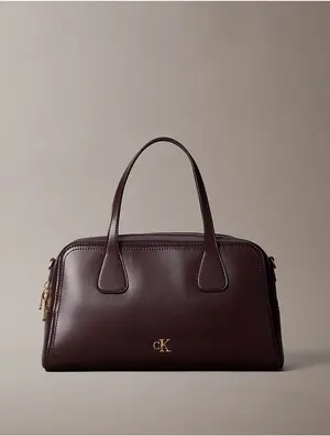 Calvin Klein Monogram Hardware Bowling Bag - Fudge