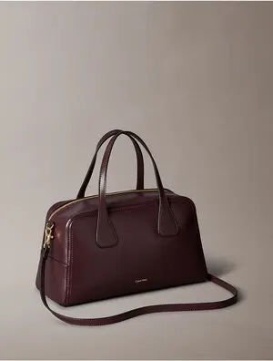 Calvin Klein Monogram Hardware Bowling Bag - Fudge