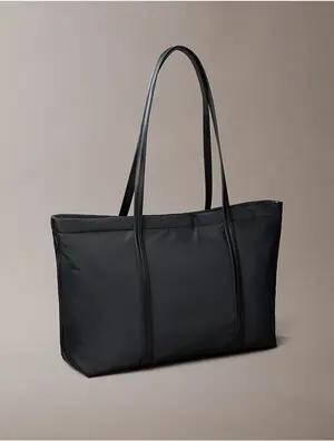 Calvin Klein Embossed Monologo Tote Bag - Black
