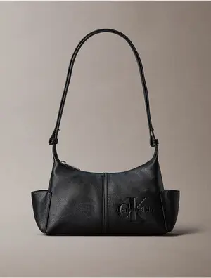 Calvin Klein Embossed Monologo Crossbody Bag - Black