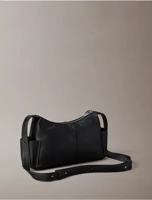 Calvin Klein Embossed Monologo Crossbody Bag - Black