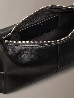 Calvin Klein Embossed Monologo Crossbody Bag - Black