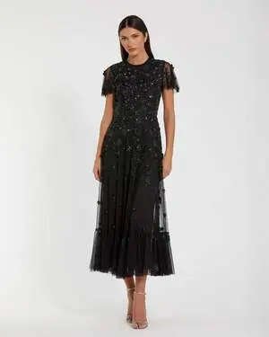 Mac Duggal Embellished High Neck Dress