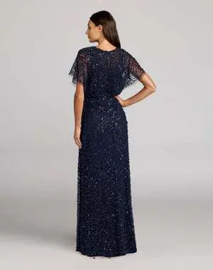 Mac Duggal Petite High Neck Embellished Gown
