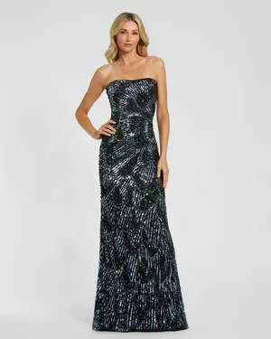 Mac Duggal Color Sequin Strapless Column Gown