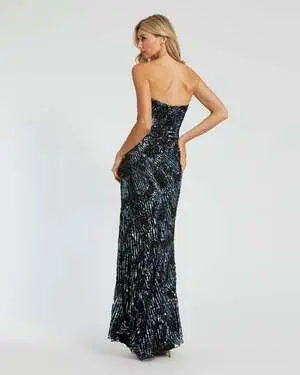 Mac Duggal Color Sequin Strapless Column Gown