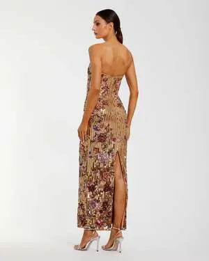 Mac Duggal Petite Embellished Strapless Column Gown