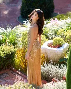 Mac Duggal Embellished Halter Gown With Beaded Fringe