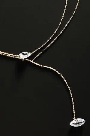 Anthropologie Demi-fe Delicate Layered Lariat Necklace - Gold