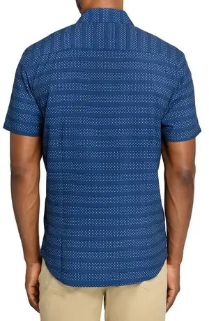 W.R.K Slim Fit Micro Geo Short Sleeve Performance Button-up Shirt