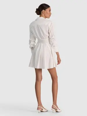 Alice + Olivia Edie Corset Mini Shirt Dress - Off White