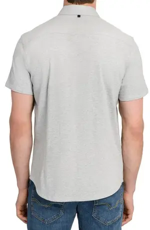 W.R.K Reworked Slim Fit Solid Short Sleeve Cotton Button-down Shirt