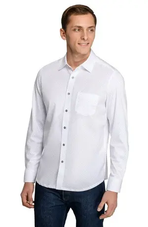 W.R.K Slim Fit Abstract Floral Dot Reworked Button-up Shirt