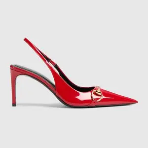 Gucci Women's Donna Slingback Pump, Red, Leather Red