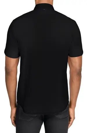 W.R.K Hudson Reworked Slim Fit Solid Short Sleeve Cotton Button-up Shirt