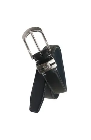 IZOD Golf Stretch Comfort Leather Belt With Metal Keeper - Black