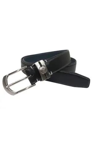 IZOD Golf Stretch Comfort Leather Belt With Metal Keeper - Black
