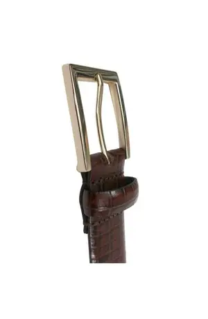 Brooks Brothers Crocodile Embossed Leather Belt