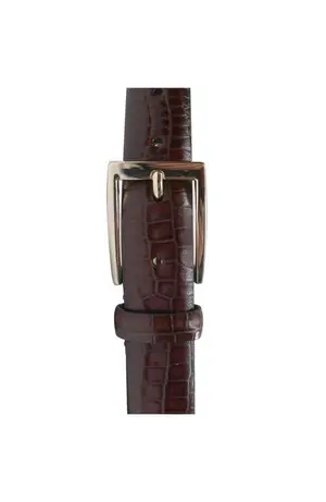 Brooks Brothers Crocodile Embossed Leather Belt