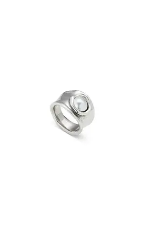 UNODE50 Sterling -plated Ring With Crystal - Silver