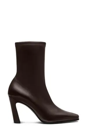 STUART WEITZMAN Stassi Stretch Leather Bootie - Midnight Espresso