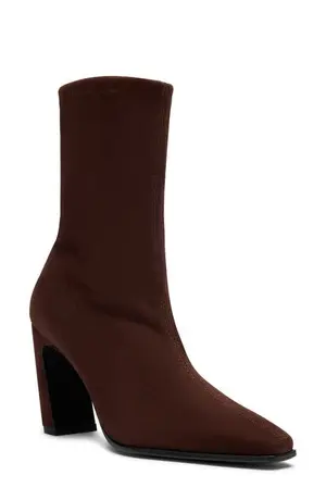 STUART WEITZMAN Stassi Stretch Leather Bootie - Walnut