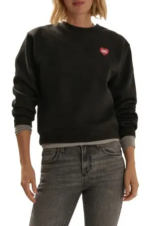 FAVORITE DAUGHTER The Graphic Sweatshirt - Black/cherry