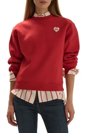 FAVORITE DAUGHTER The Graphic Sweatshirt - Cherry/white