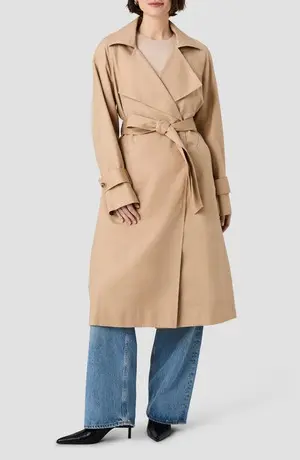 French Connection Relaxed Raglan Trench Coat - Oak Barrel
