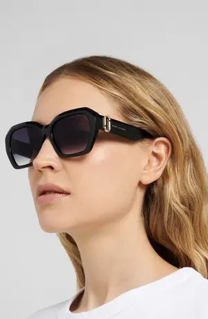 Marc Jacobs Square Frame Sunglasses - Black/dark Grey Sf