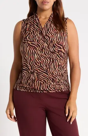 Anne Klein Faux Wrap Sleeveless Top