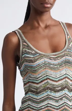 Missoni Sequin Metallic Jacquard Sweater Dress - Smspo