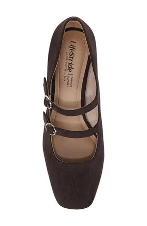 LIFESTRIDE Claudette Mary Jane Block Heel Pumps - Dark Chocolate