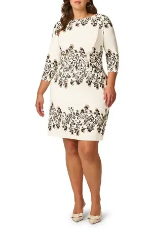 Adrianna Papell Placement Print Sheath Dress