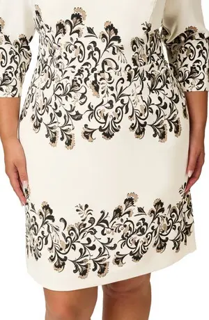 Adrianna Papell Placement Print Sheath Dress