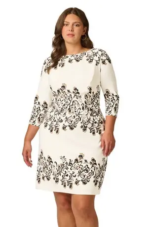 Adrianna Papell Placement Print Sheath Dress